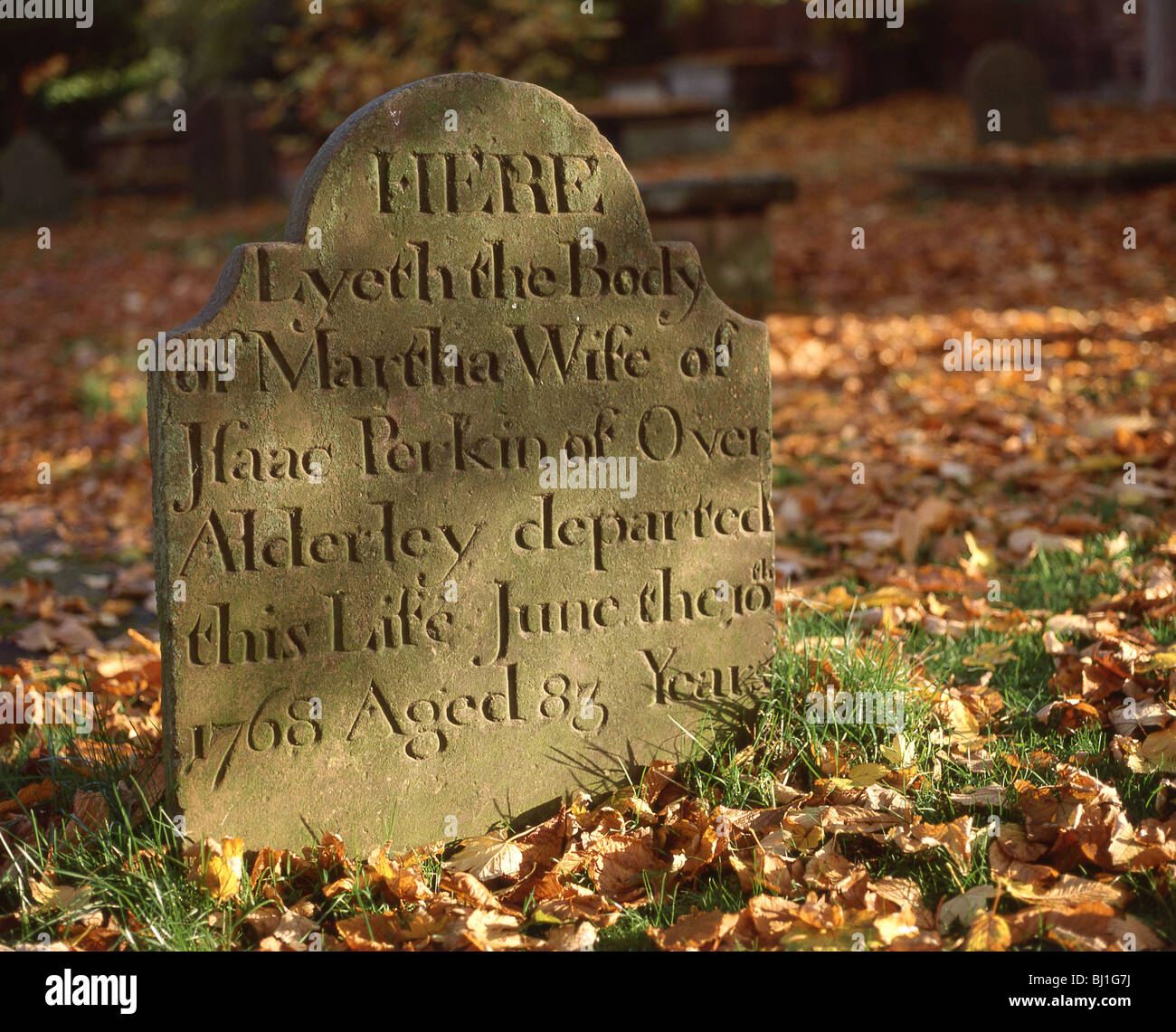 Ancient headstone in cemetery, Gloucestershire, England, United Kingdom ...