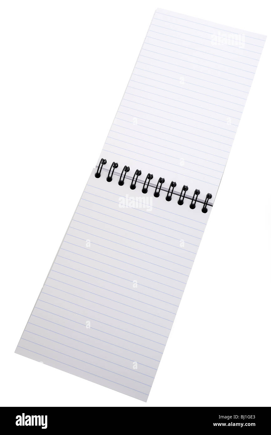 White lined ring bound notebook Stock Photo - Alamy