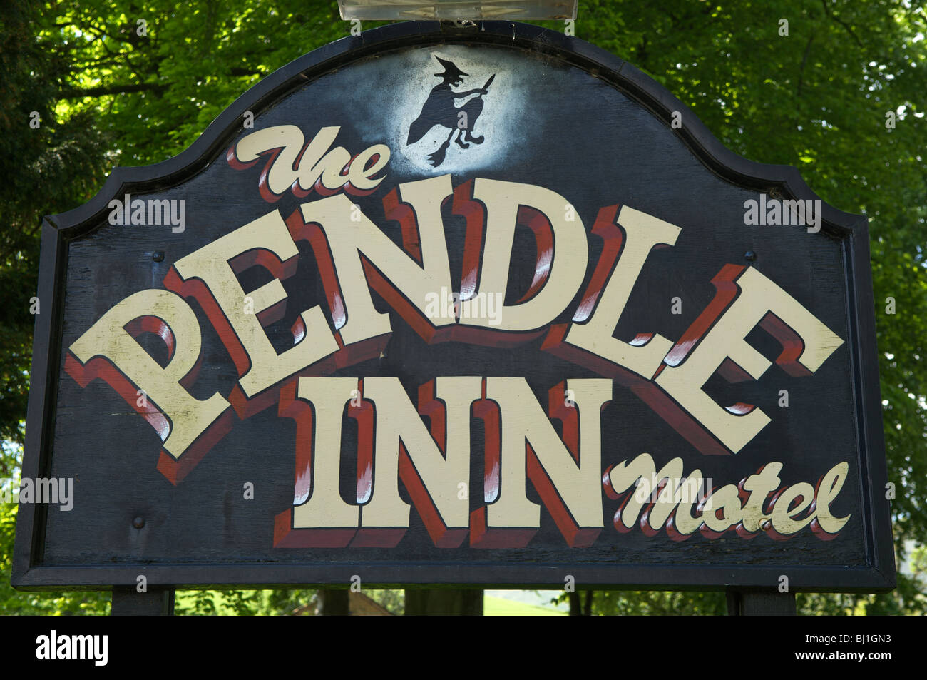 Pendle Inn sign, Pendle village, Lancashire,England, United Kingdom ...