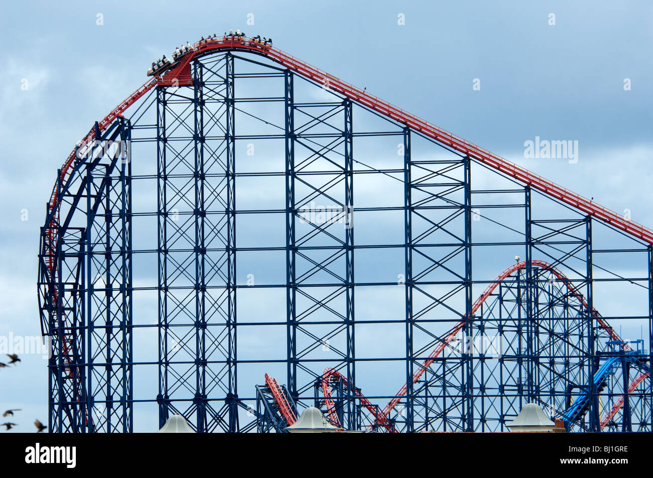 Blackpool Tower, the piers and the Pleasure Beach are the landmarks of ...