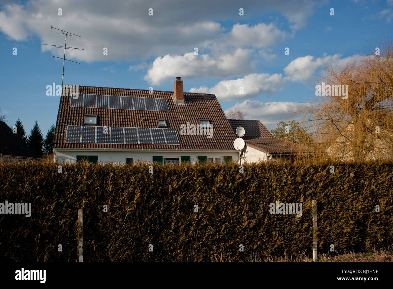 Somme Region, France, French Country House, Outside, Solar Panels on ...