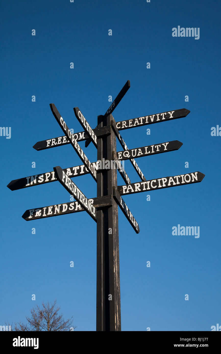 Black & White painted Wooden School Sign on Pole Motivational signpost ...