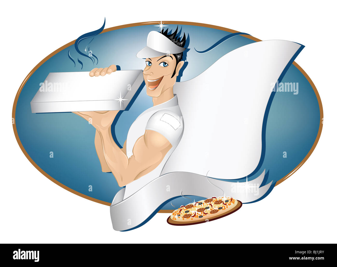 Pizza delivery boy Stock Photo - Alamy