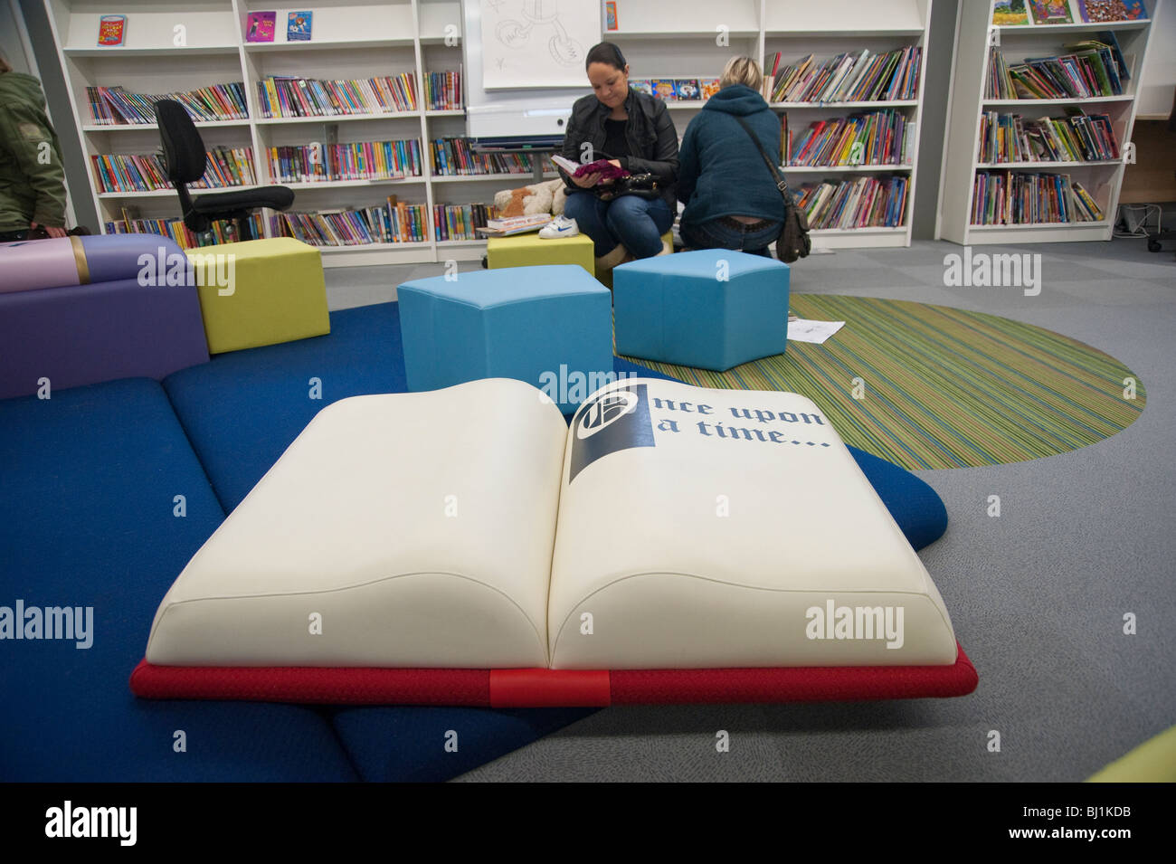 Book shaped cushion in Hamworthy Library Stock Photo - Alamy