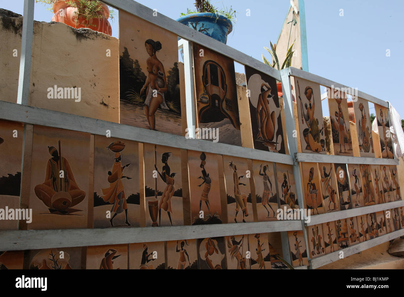 Senegal, paintings with sand Stock Photo - Alamy