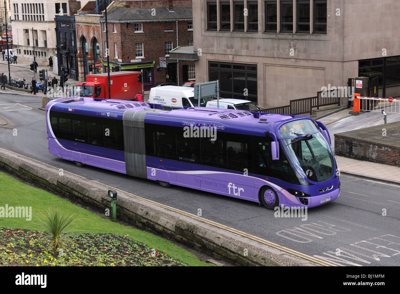 A bendy bus in York in North Yorkshire England Uk Stock Photo - Alamy