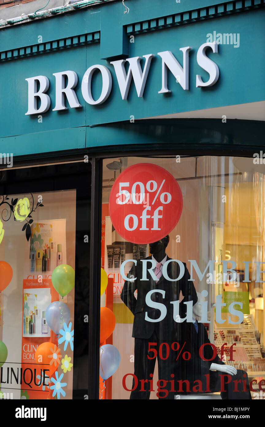 Browns shop sign England Uk Stock Photo - Alamy