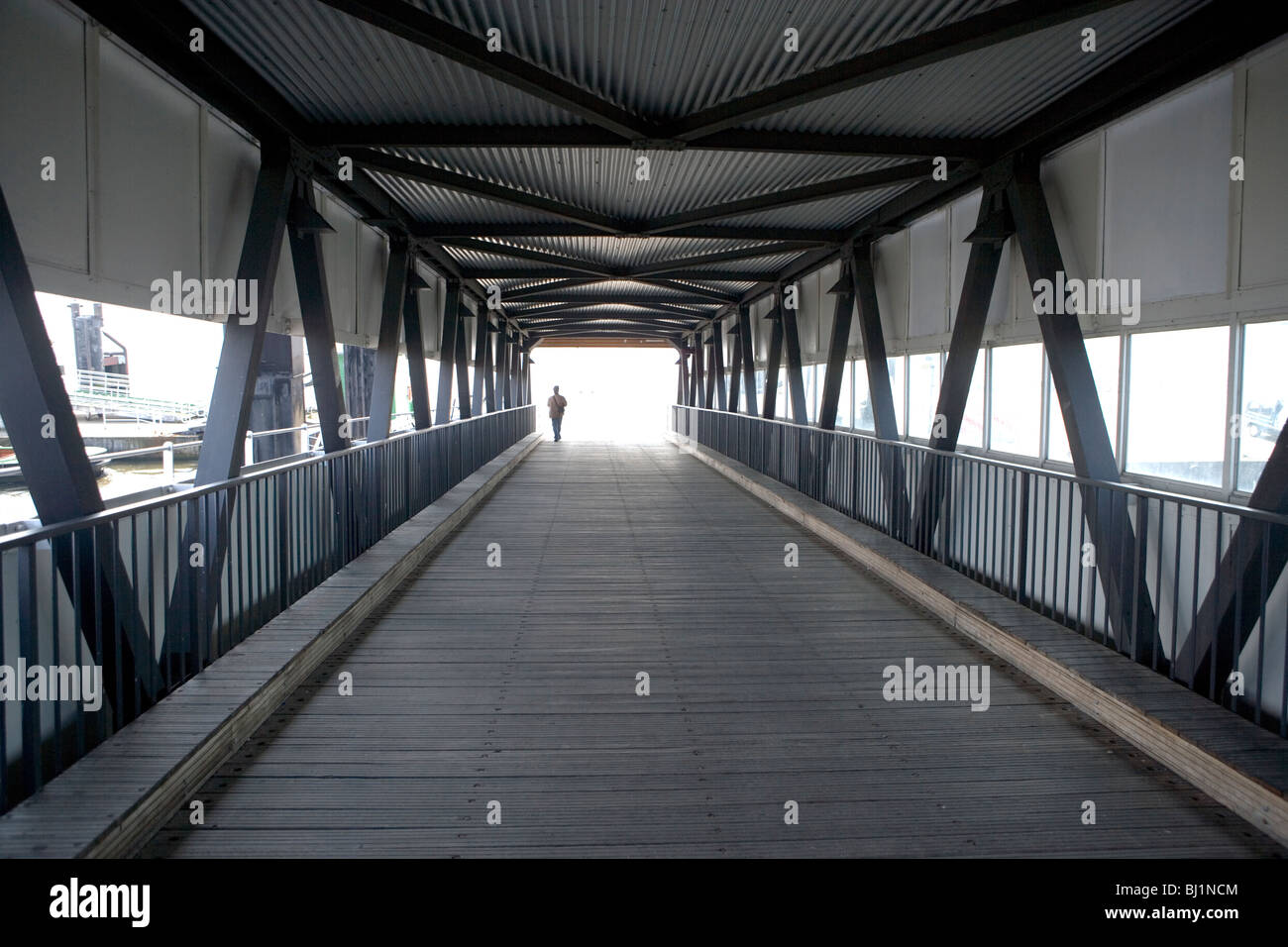 the Ueberseebruecke landing Bridge in the Port of Hamburg, Hamburg ...