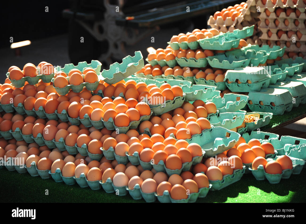 eggs on display at market in Paris Stock Photo - Alamy