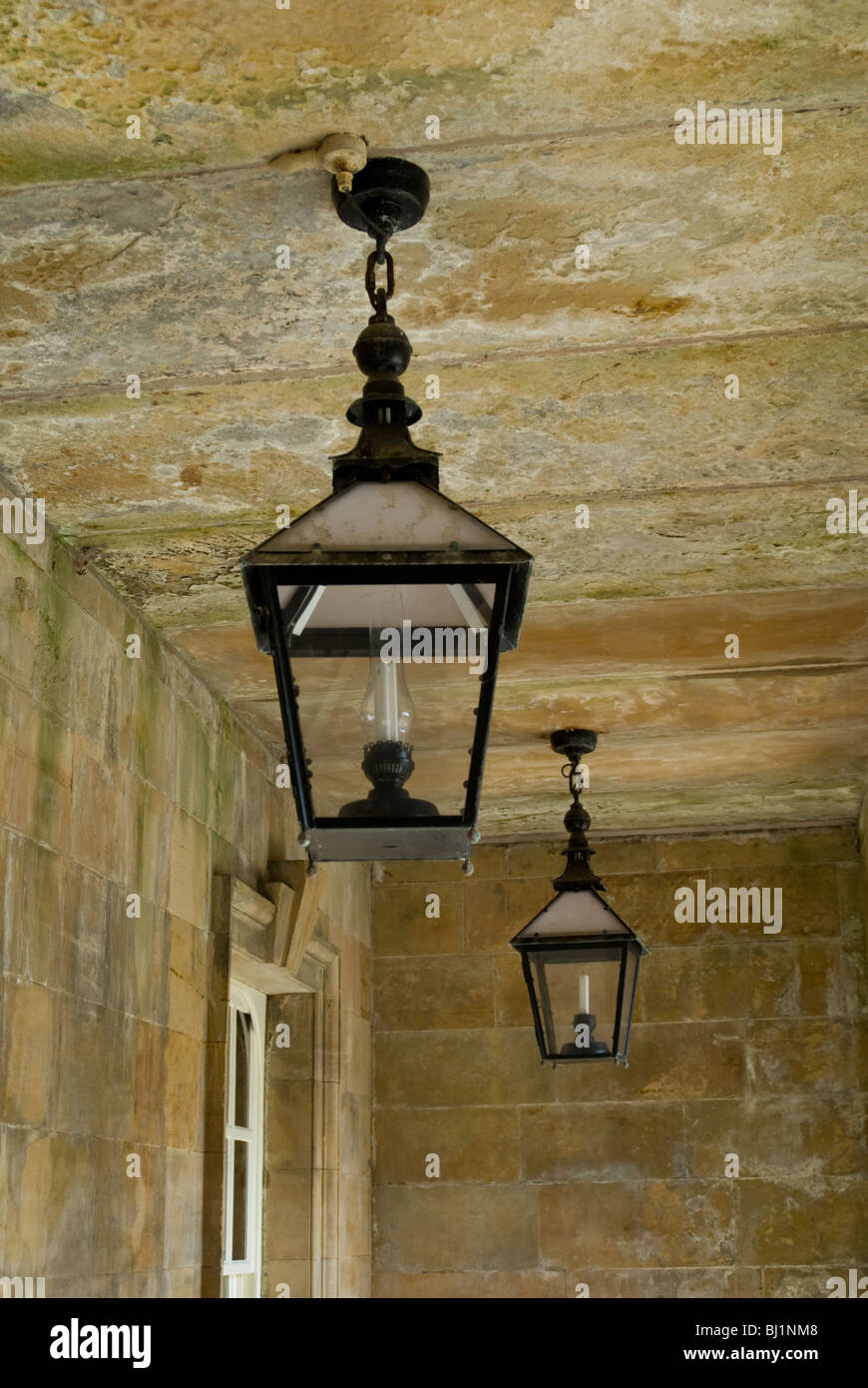 Hanging Lantern Lights in the Entrance to Duff House, Banff, Scotland ...