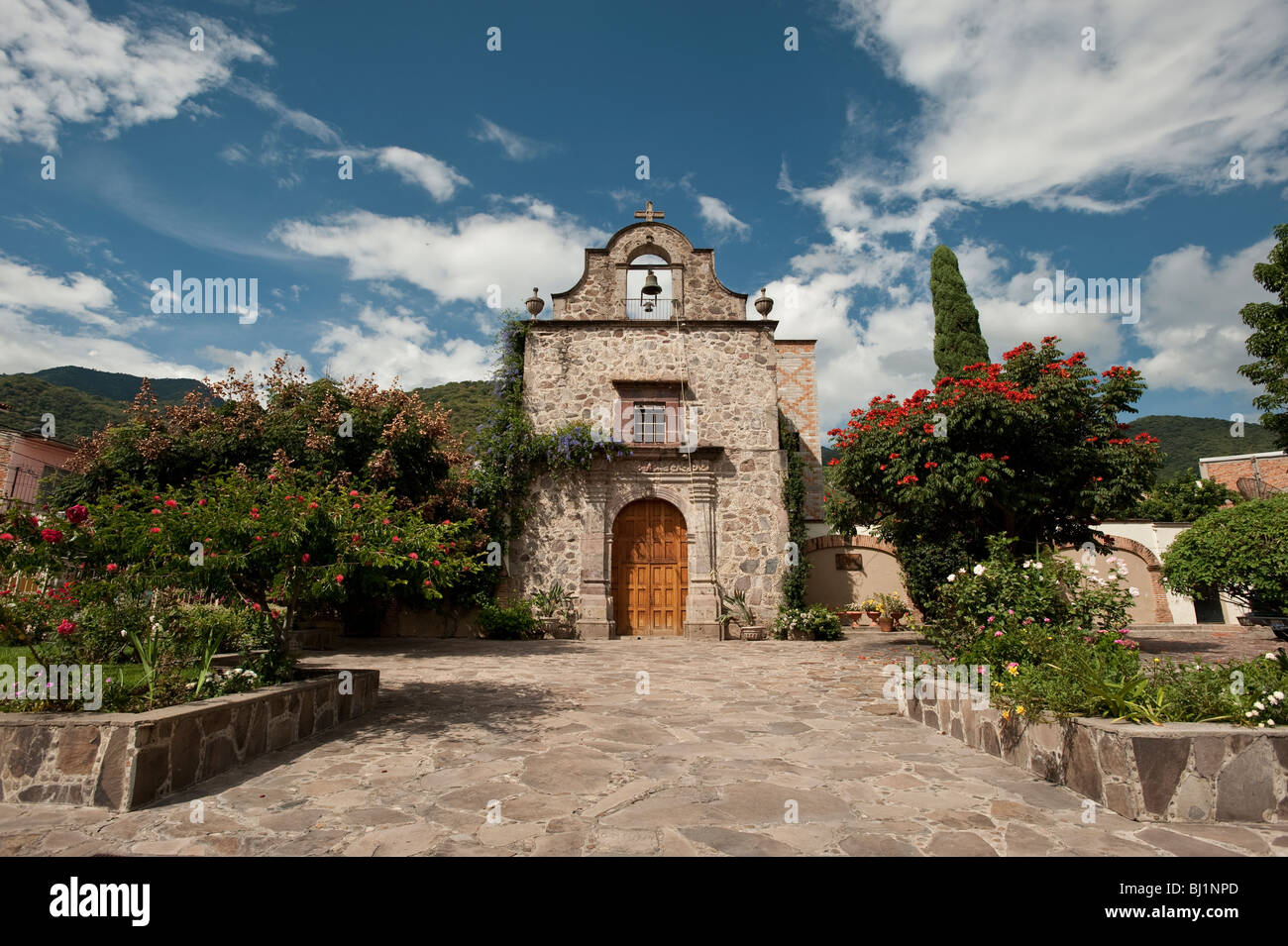 Church in the town of Ajijic on Lake Chapala, Jalisco, Mexico, North ...