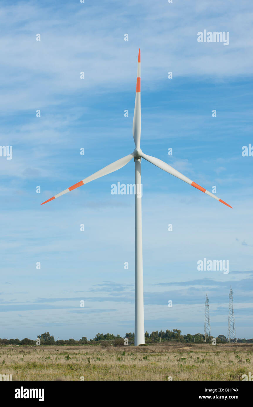 wind turbine power generation in South Italy, Apulia Stock Photo - Alamy