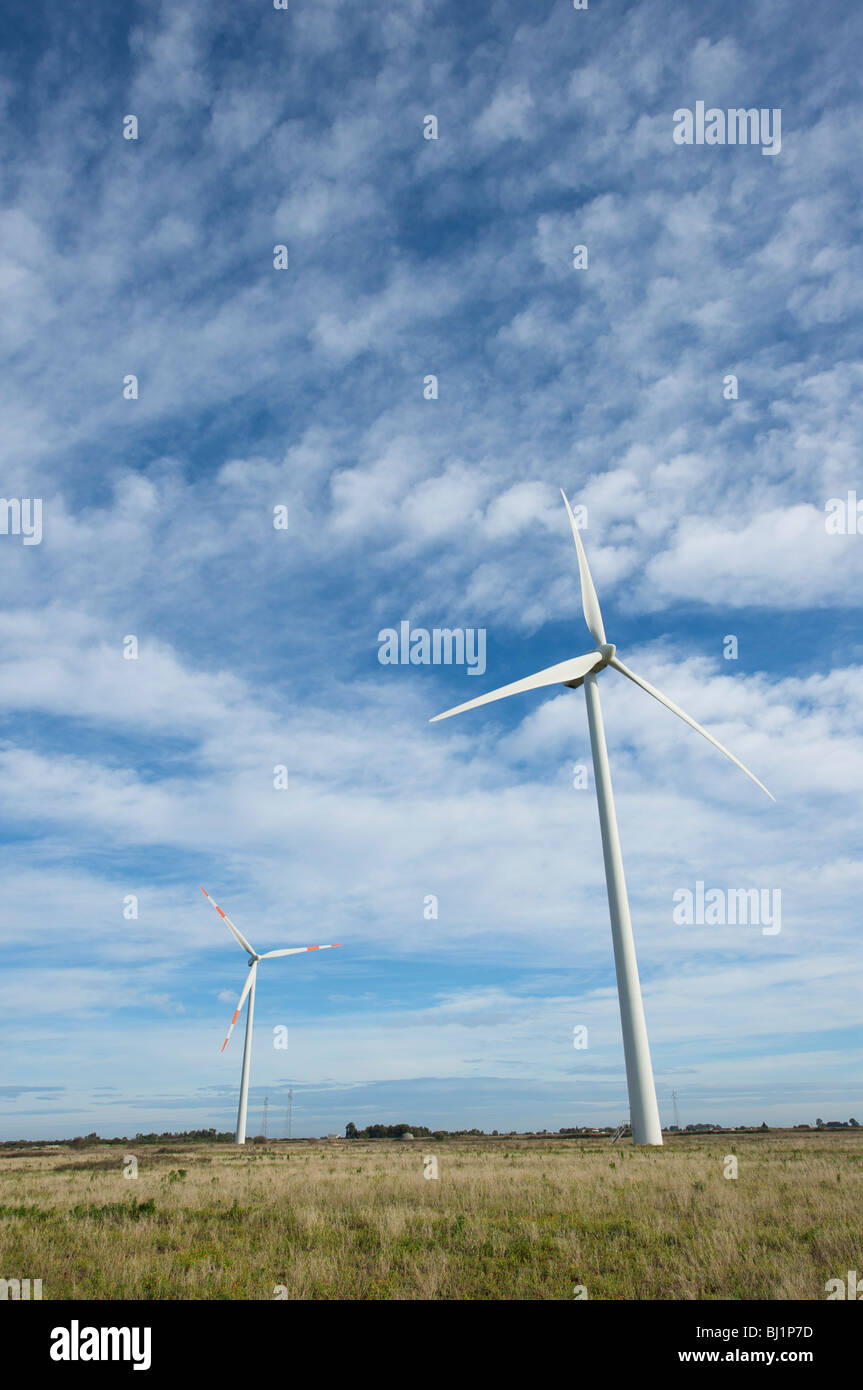 wind turbine power generation in South Italy, Apulia Stock Photo - Alamy