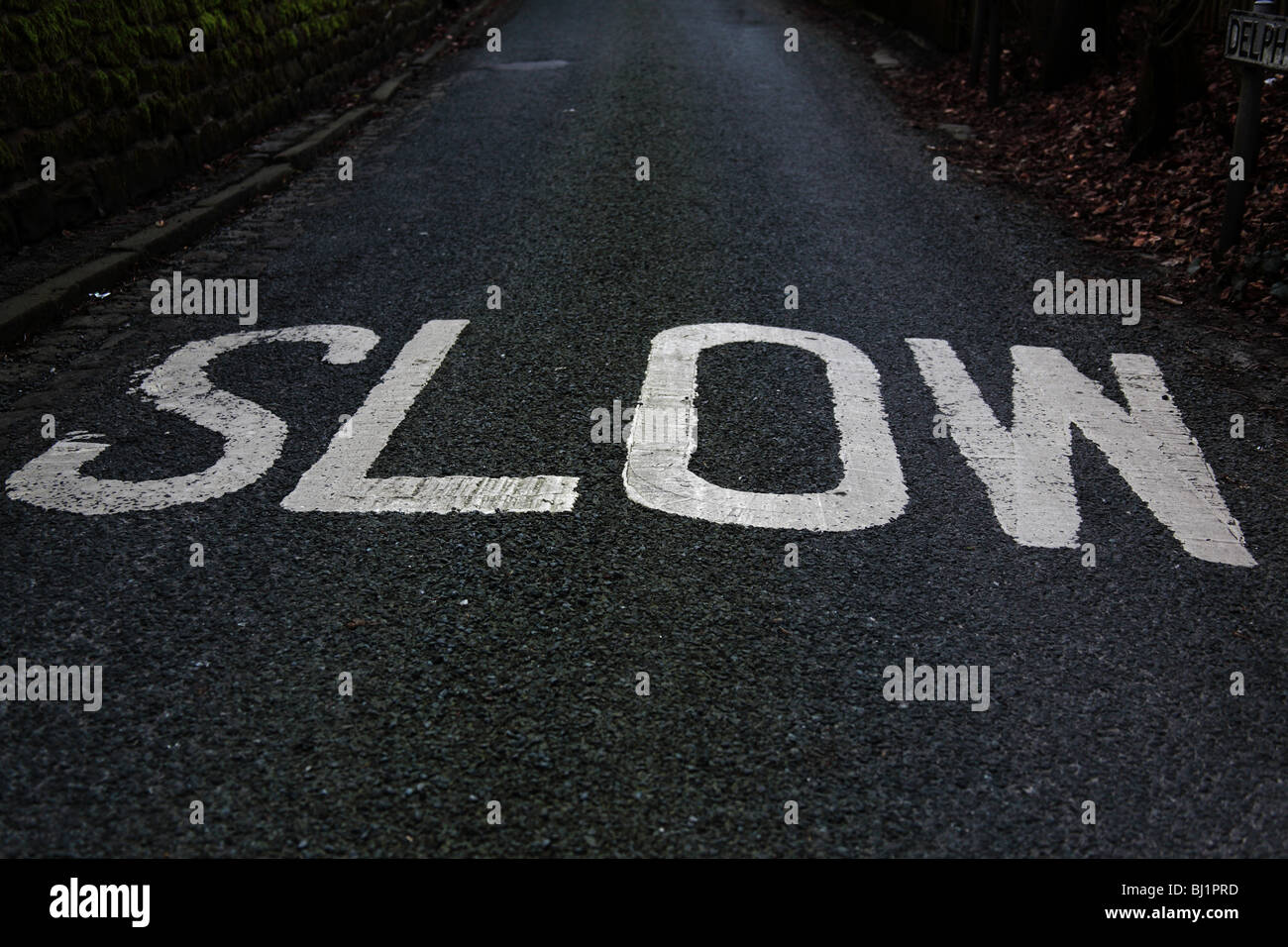 Slow down road hi-res stock photography and images - Alamy