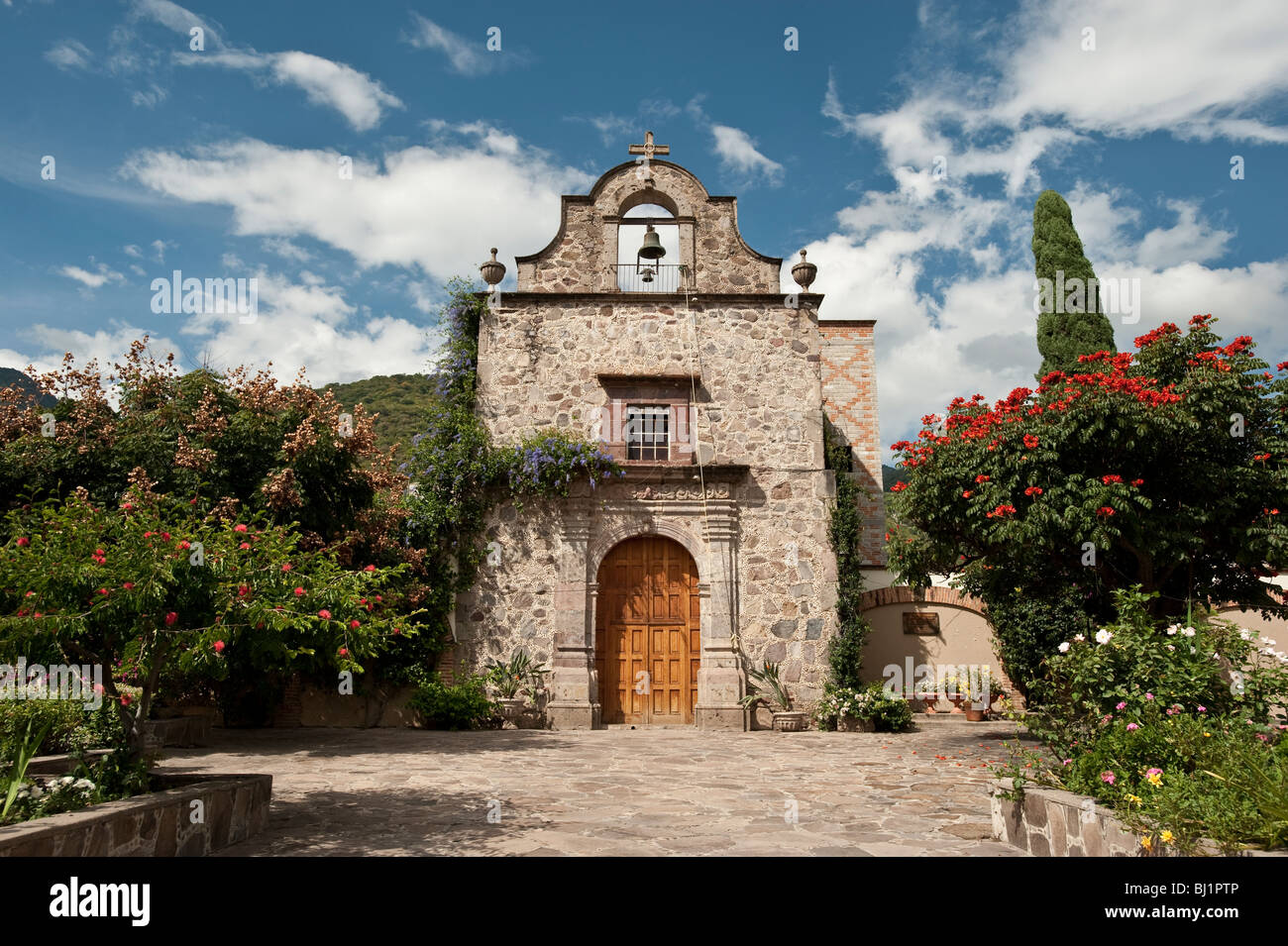 Church in the town of Ajijic on Lake Chapala, Jalisco, Mexico, North ...