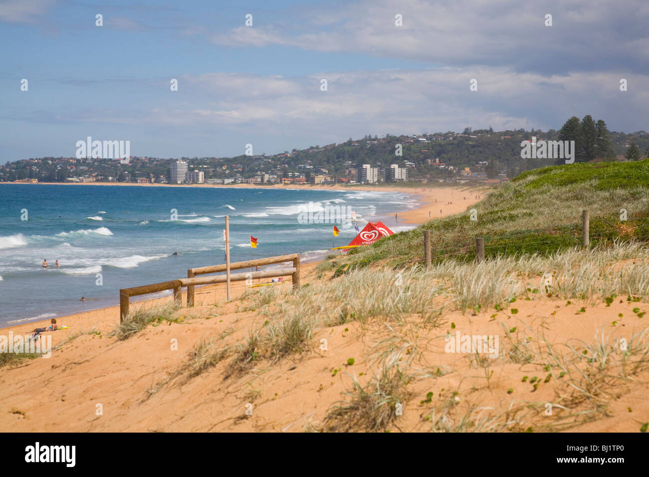 narrabeen beach on sydney's north coast, one of the famous northern ...
