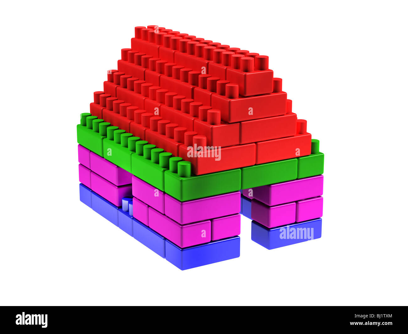 Small house made by colored blocks Stock Photo - Alamy