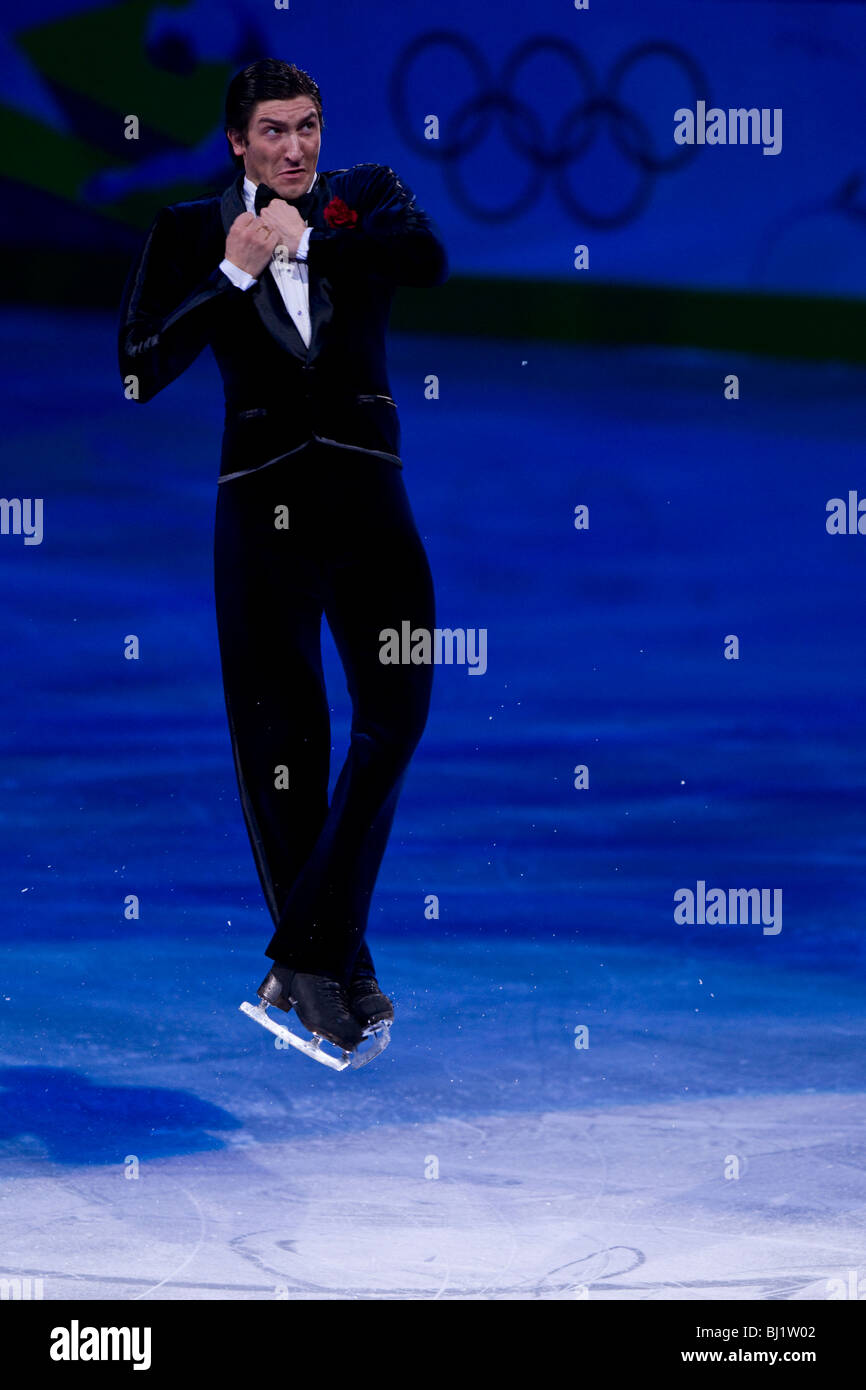 Evan Lysacek (USA), Men's gold medalist, during the Figure Skating Gala ...
