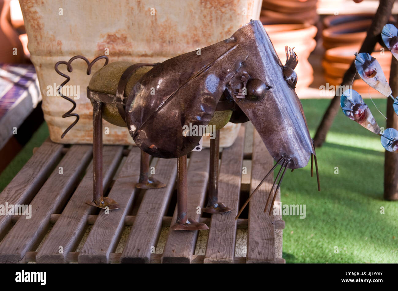 Metal Art Dog Stock Photo - Alamy