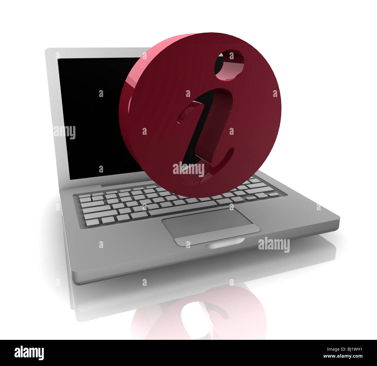 Computer online help information with info symbol and notebook Stock ...