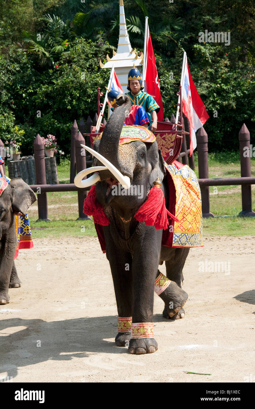 The Elephant Theme Show being performed at the Samphran Elephant Ground ...