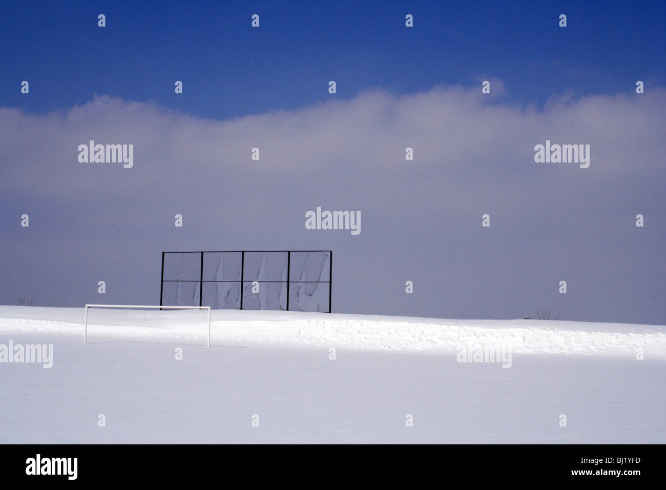 Snow covered football pitch hi-res stock photography and images - Alamy