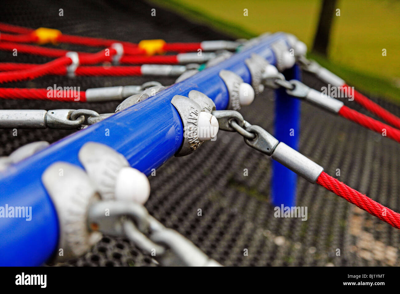 Shackles and fastenings on children's play equipment Stock Photo - Alamy