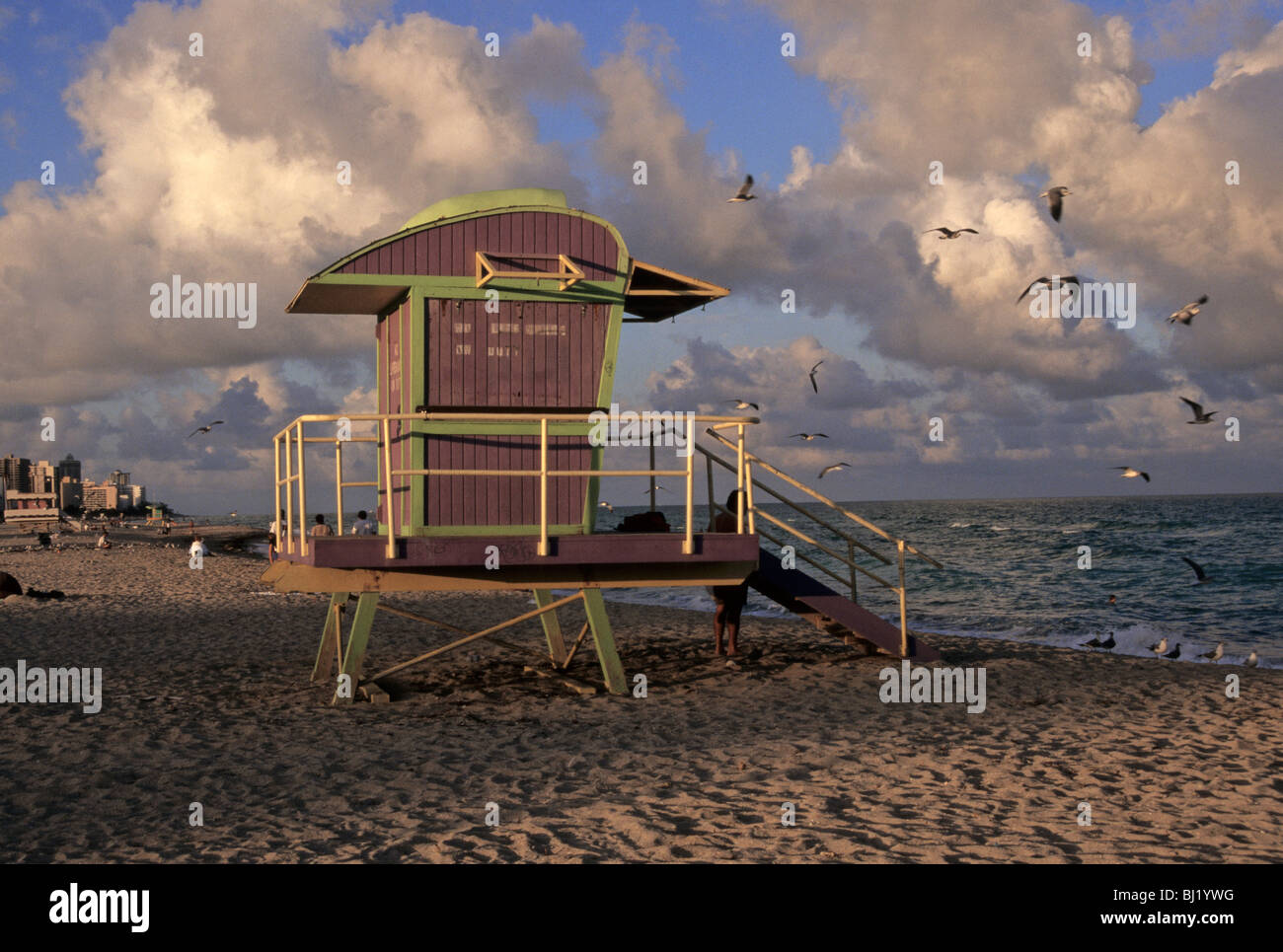 lifeguard cabin in south beach miami florida Stock Photo - Alamy
