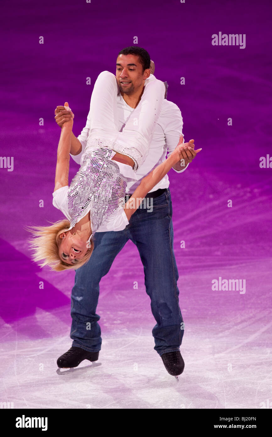 Aliona Savchenko and Robin Szolkowy (GER) pairs bronze medalist during ...