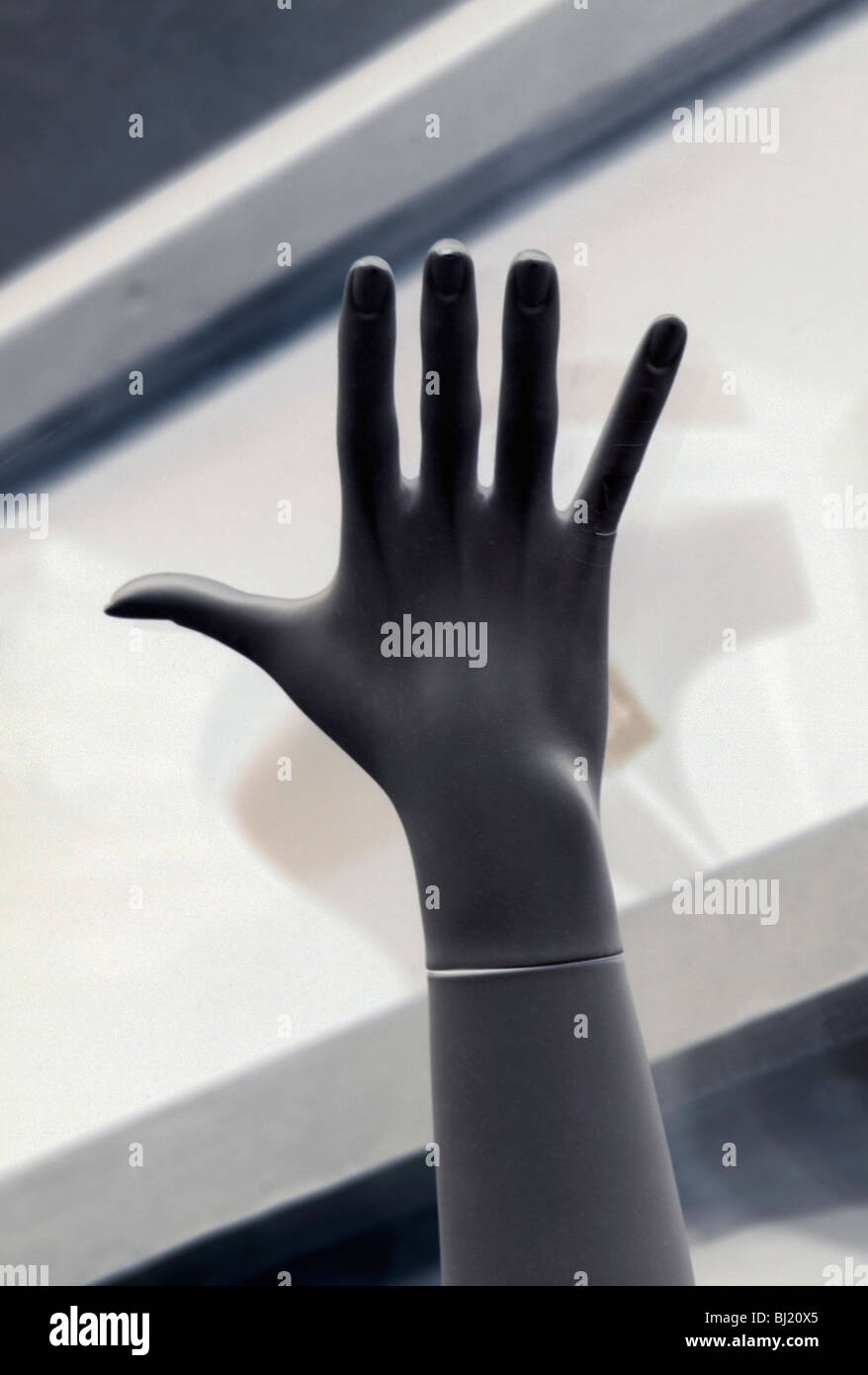 hand on window glass Stock Photo - Alamy
