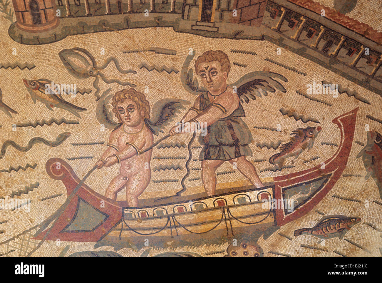 Piazza Armerina Sicily 3rd -4th century Roman mosaic of the fishing ...