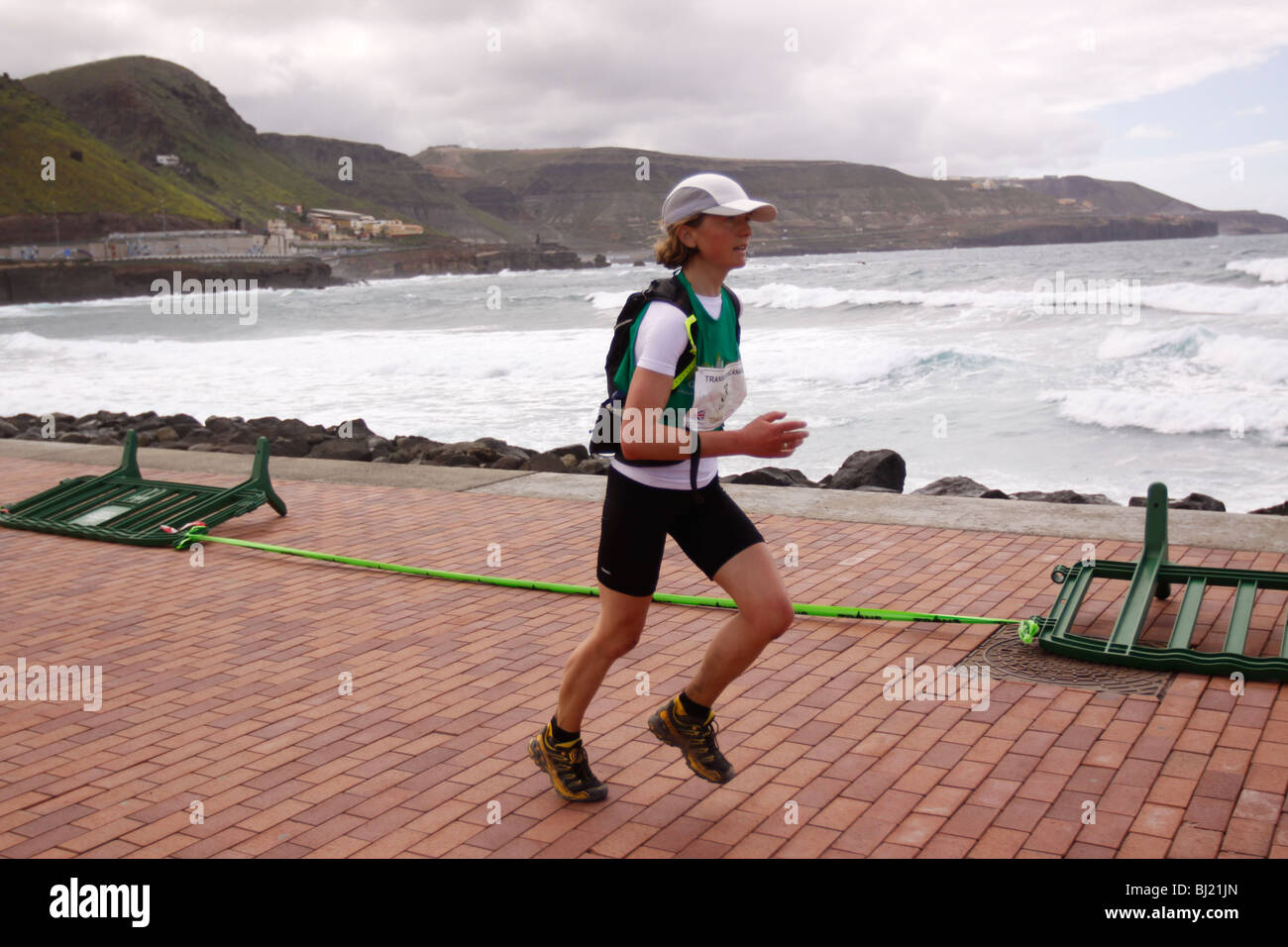 Elisabeth Lizzy Hawker running the 123km Trans Gran Canaria cross ...