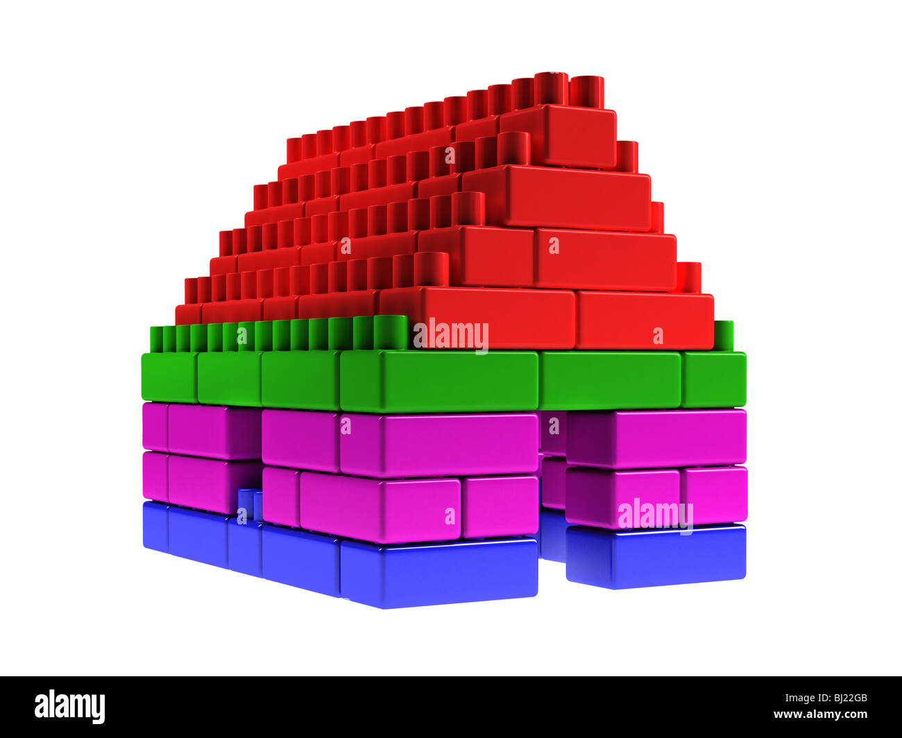 Small house made by colored blocks Stock Photo - Alamy