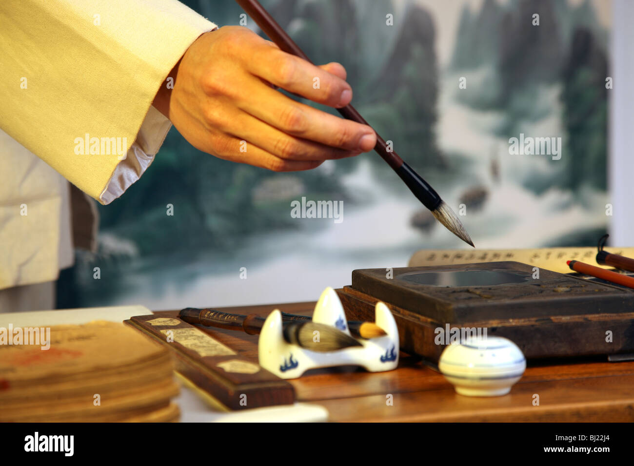 Calligraphy technique hi-res stock photography and images - Alamy