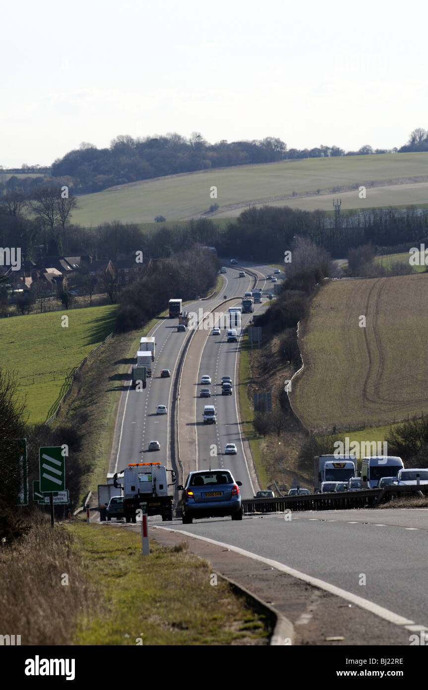 The A34 dual carriageway road on the Oxfordshire Berkshire border ...