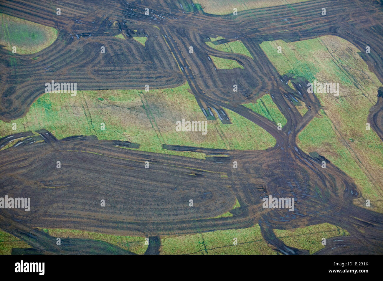 Field destroyed by water Stock Photo - Alamy