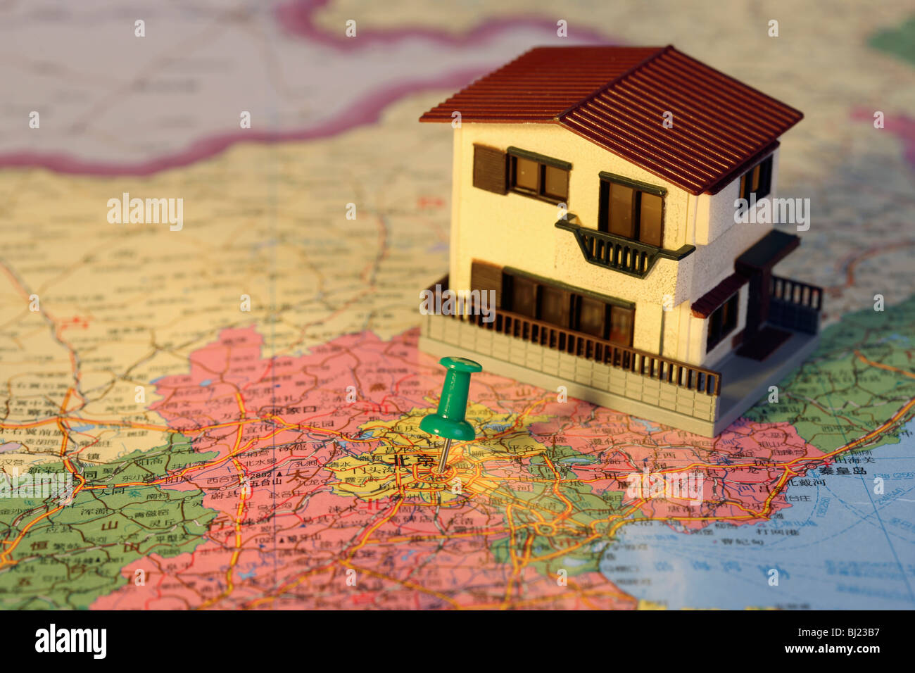 Architectural model and map,still life Stock Photo - Alamy