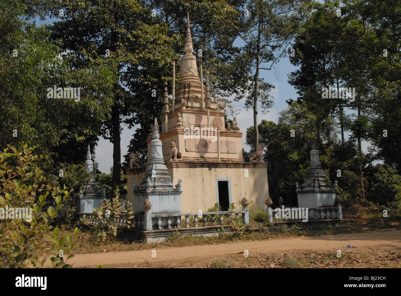 old stupa within the grounds of wat phnom, phnom penh , cambodia ...
