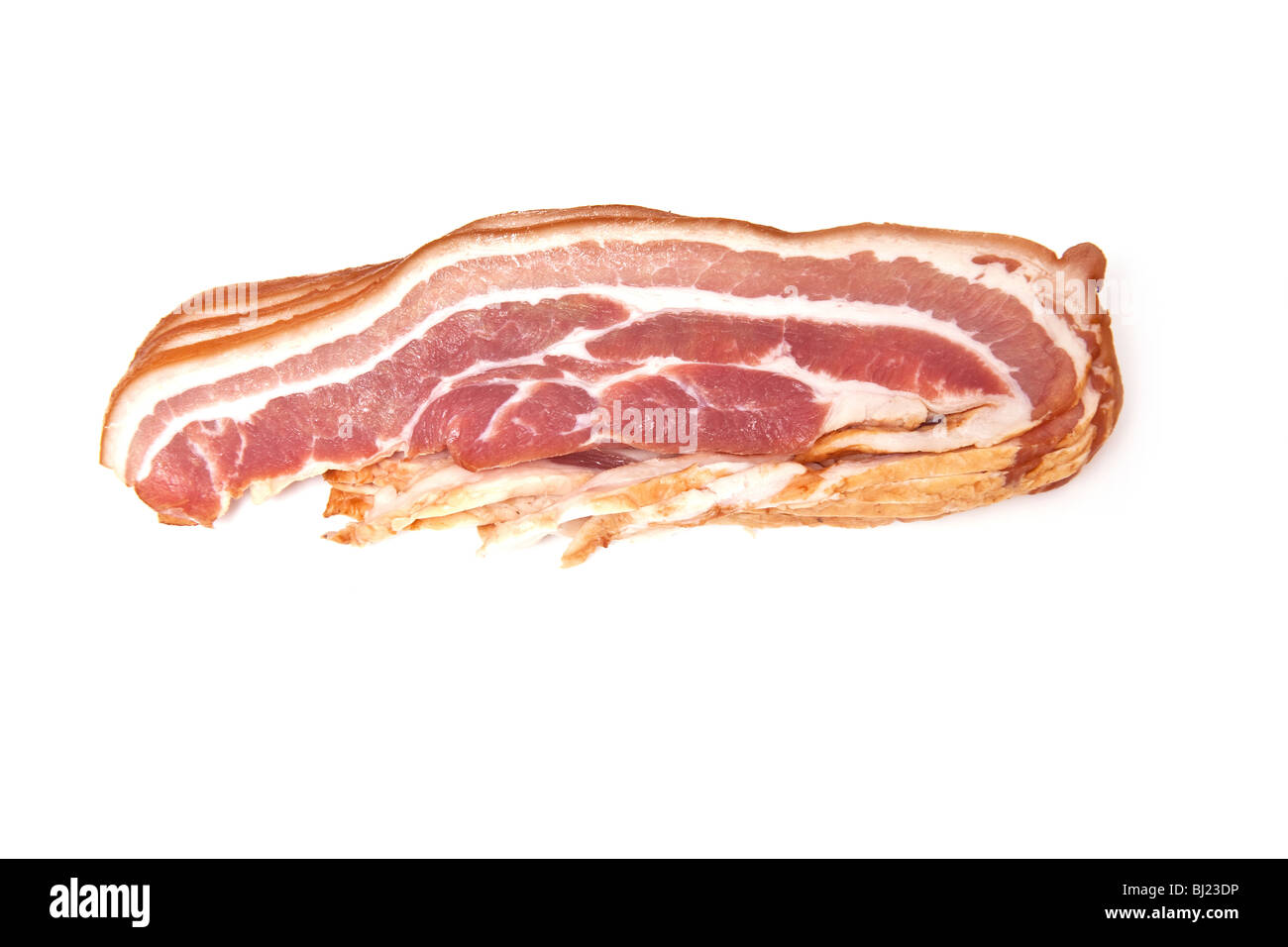 Streaky bacon rashers isolated on a white studio background Stock Photo ...
