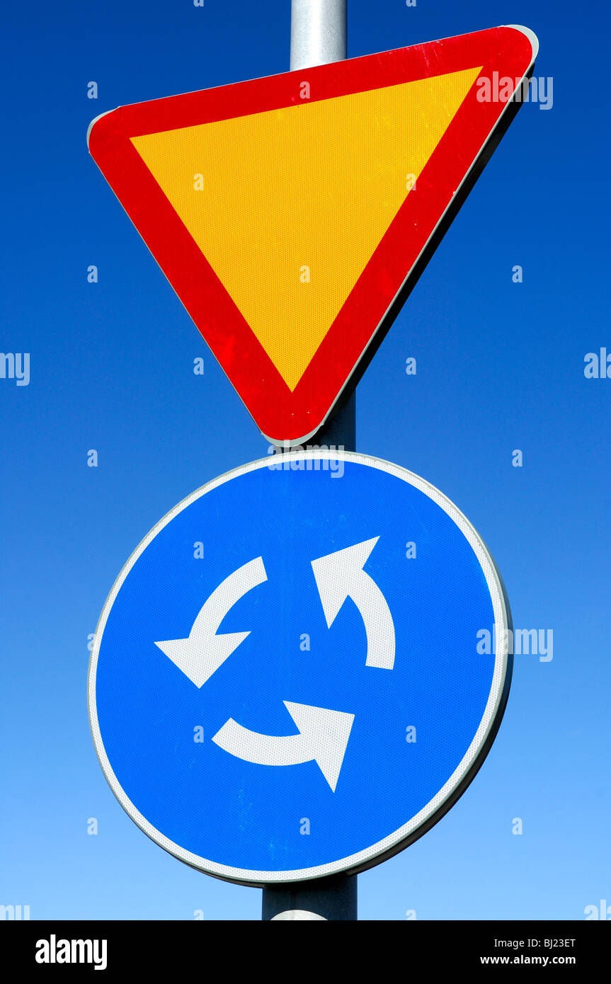 Roundabouts signs hi-res stock photography and images - Alamy