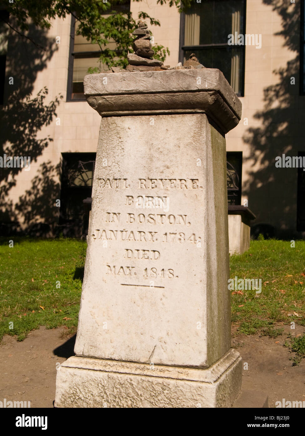 The tomb of Paul Revere in the Granary Burial Ground in Boston ...