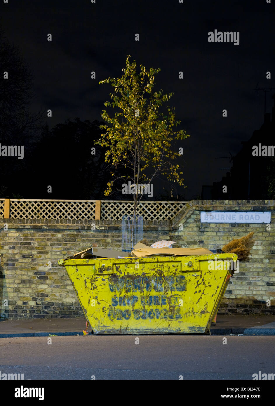 Waste Skip London Stock Photo - Alamy