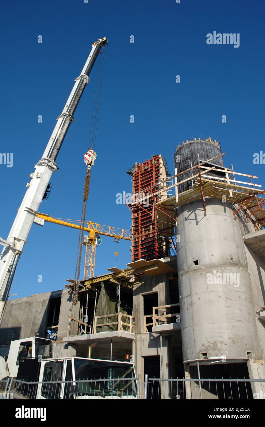 Construction work site with crane Stock Photo - Alamy