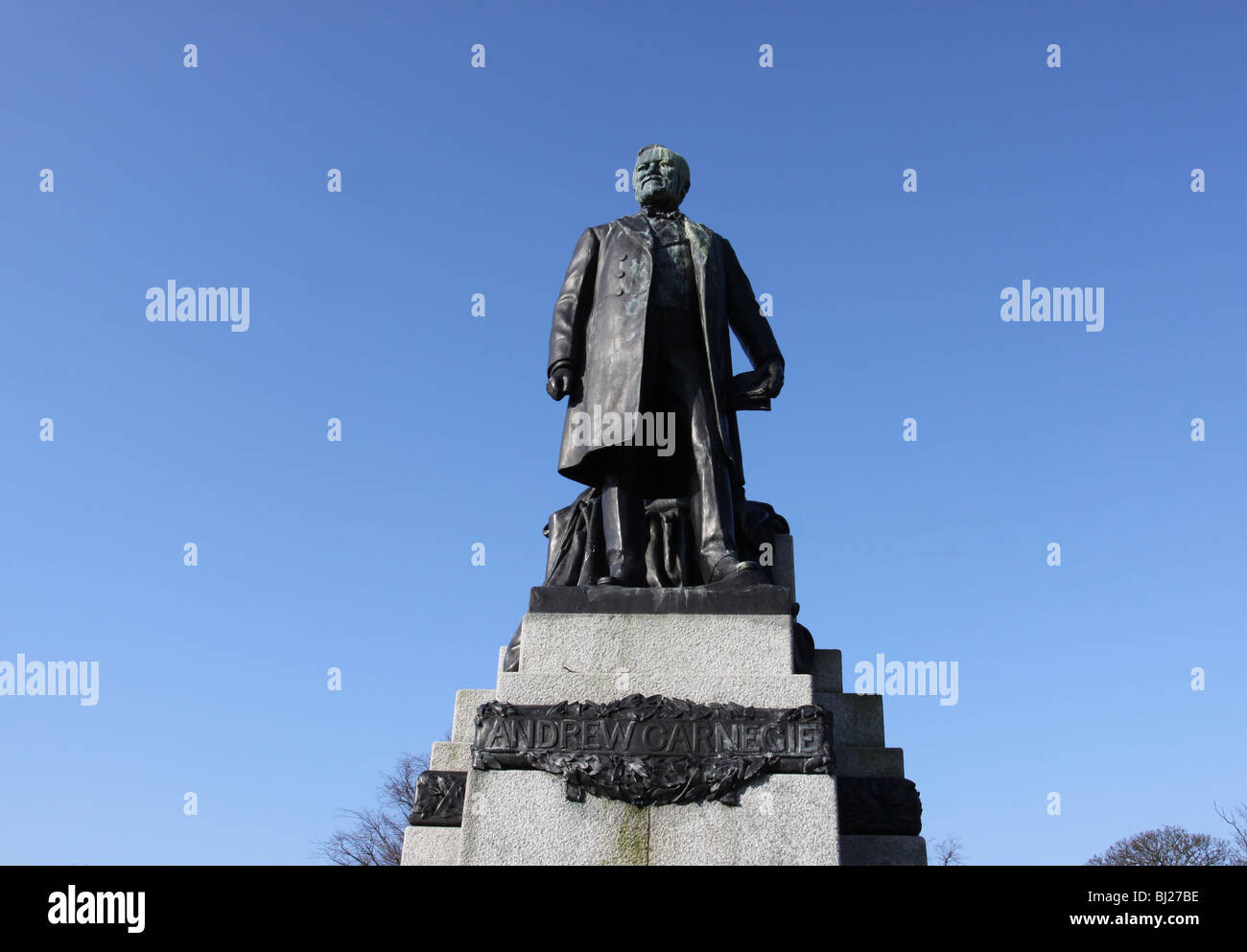 Statue of Andrew Carnegie in Pittencrieff Park Dunfermline Fife ...