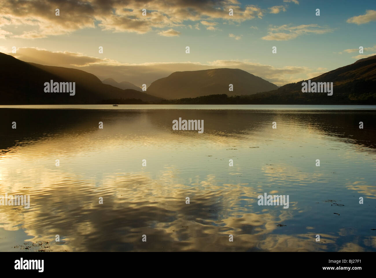 Sunset over Loch Linnhe, Scotland Stock Photo - Alamy