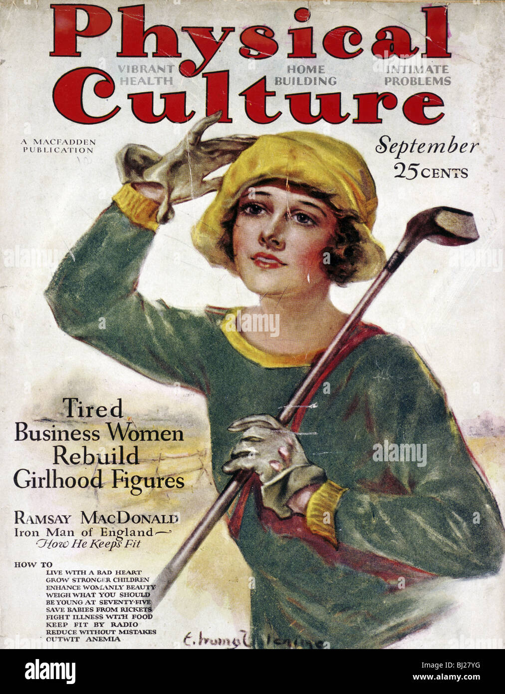 Cover of Physical Culture magazine, American, September c1930s. Artist ...