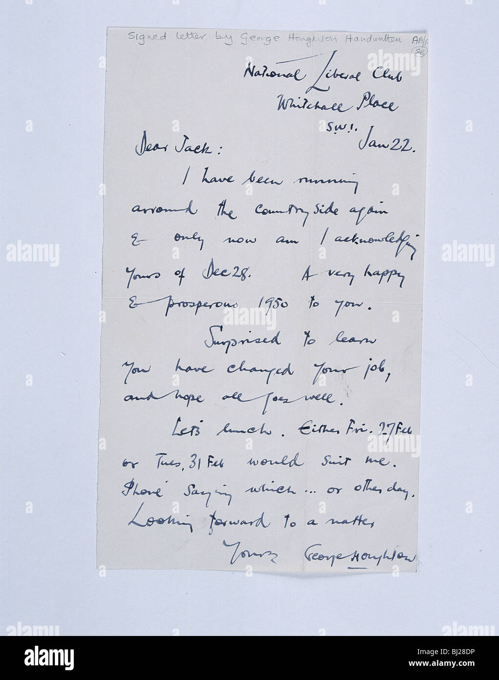 Handwritten letter 1950s hi-res stock photography and images - Alamy