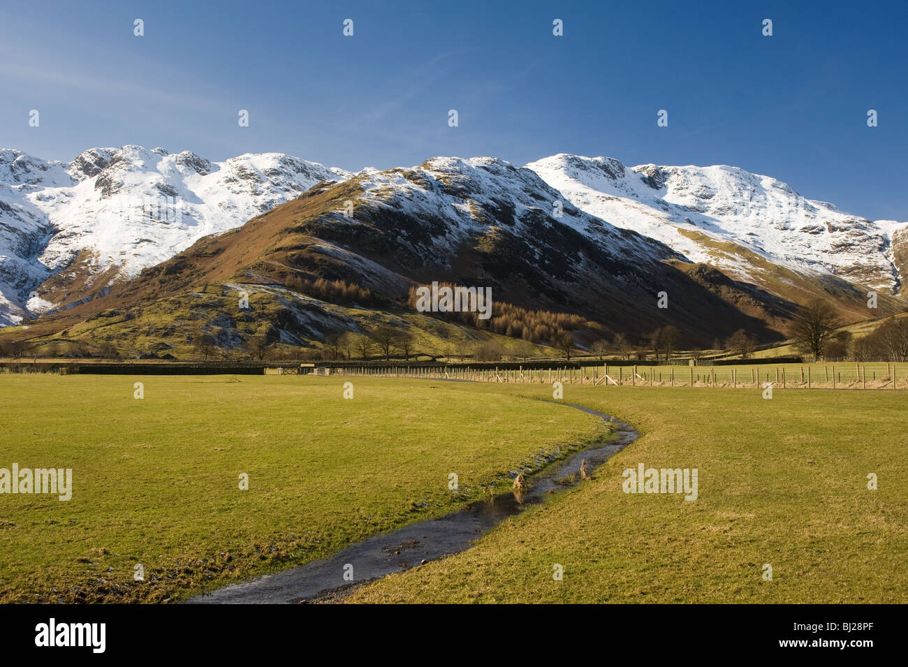 Stream Flowing Through Mountains In Winter High Resolution Stock ...