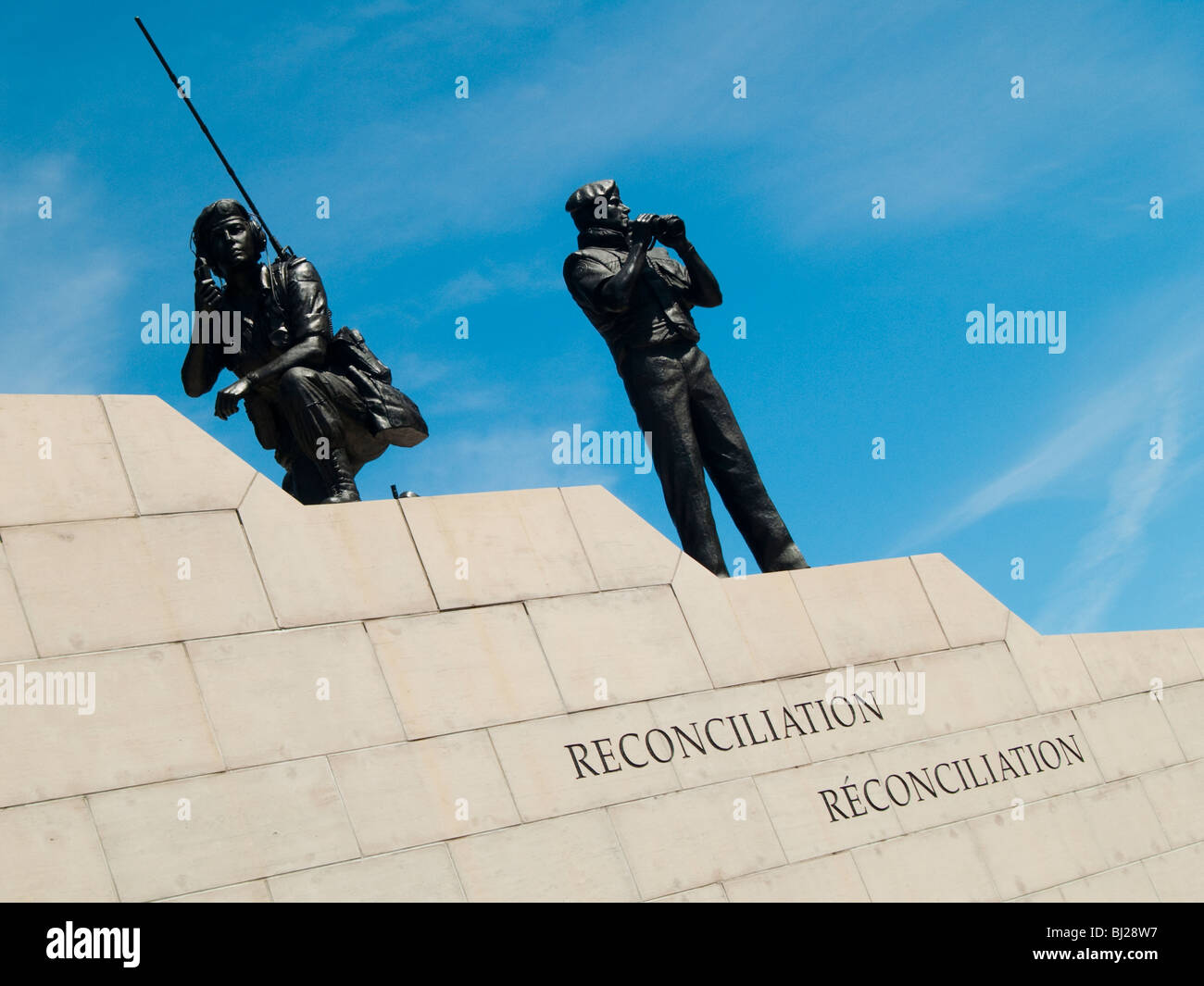 Statues of Canadian Soldiers at the Reconciliation Memorial in Ottawa ...