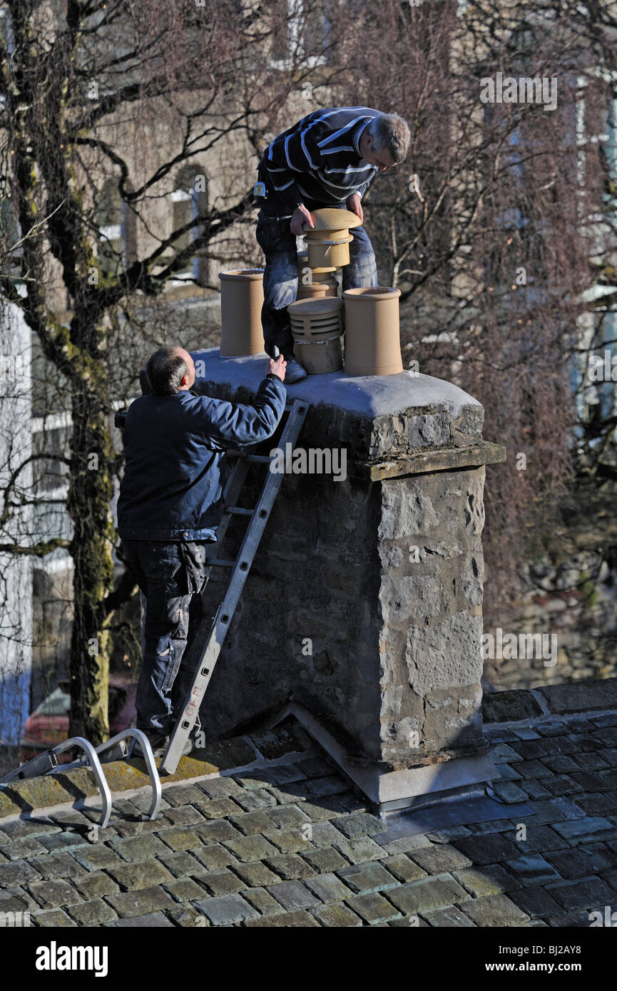 Chimney stack on house roof hi-res stock photography and images - Alamy